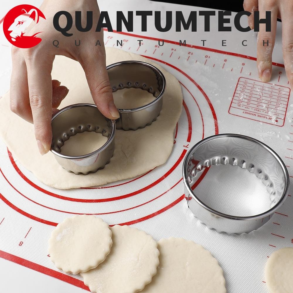 QUANTUMTECH 3 ชิ้น/เซ็ตรอบเครื่องตัดบิสกิต,สแตนเลสหลายขนาดเกี๊ยว Wrapper แม่พิมพ์,เงิน DIY Rust ...