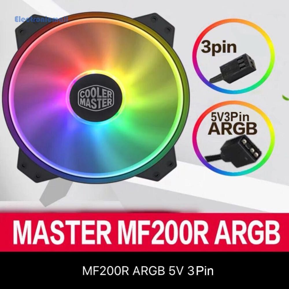 Mf200r 20cm 3 Pin PC Case Fan แอดเดรส RGB Quiet Chassis Cooler Heatsink ...