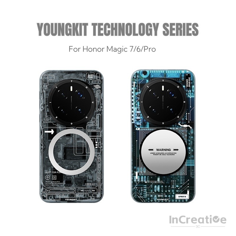 Youngkit Technology Series เคสแม่เหล็กเข้ากันได้สําหรับ Honor Magic 6 / 7 Pro กันกระแทกป้องกัน ...
