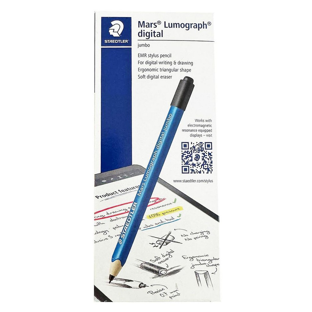 STAEDTLER Mars Lumograph Digital Jumbo EMR Stylus Pencil (Blue), 180J ...