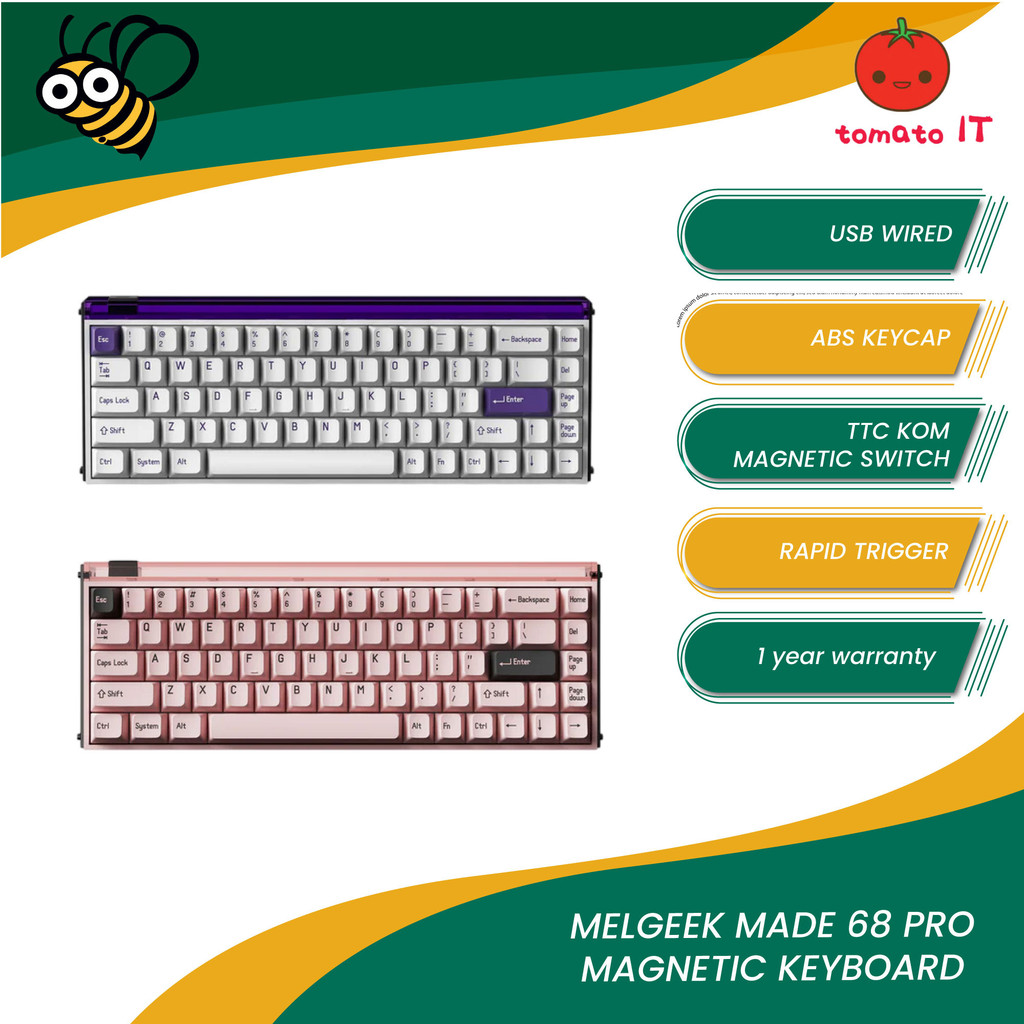 Melgeek MADE68 PRO Magnetic Hall Effect Gaming Keyboard - สวิตช์ TTC ...