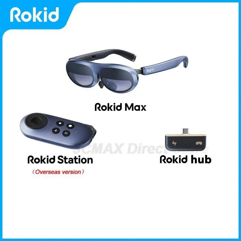 Us/eu Rokid MAX AR 3D สมาร์ทแว่นตา Micro OLED 215 "MAX Screen 50 ° FOV ดูสำหรับโทรศัพท์/สวิทช์ ...
