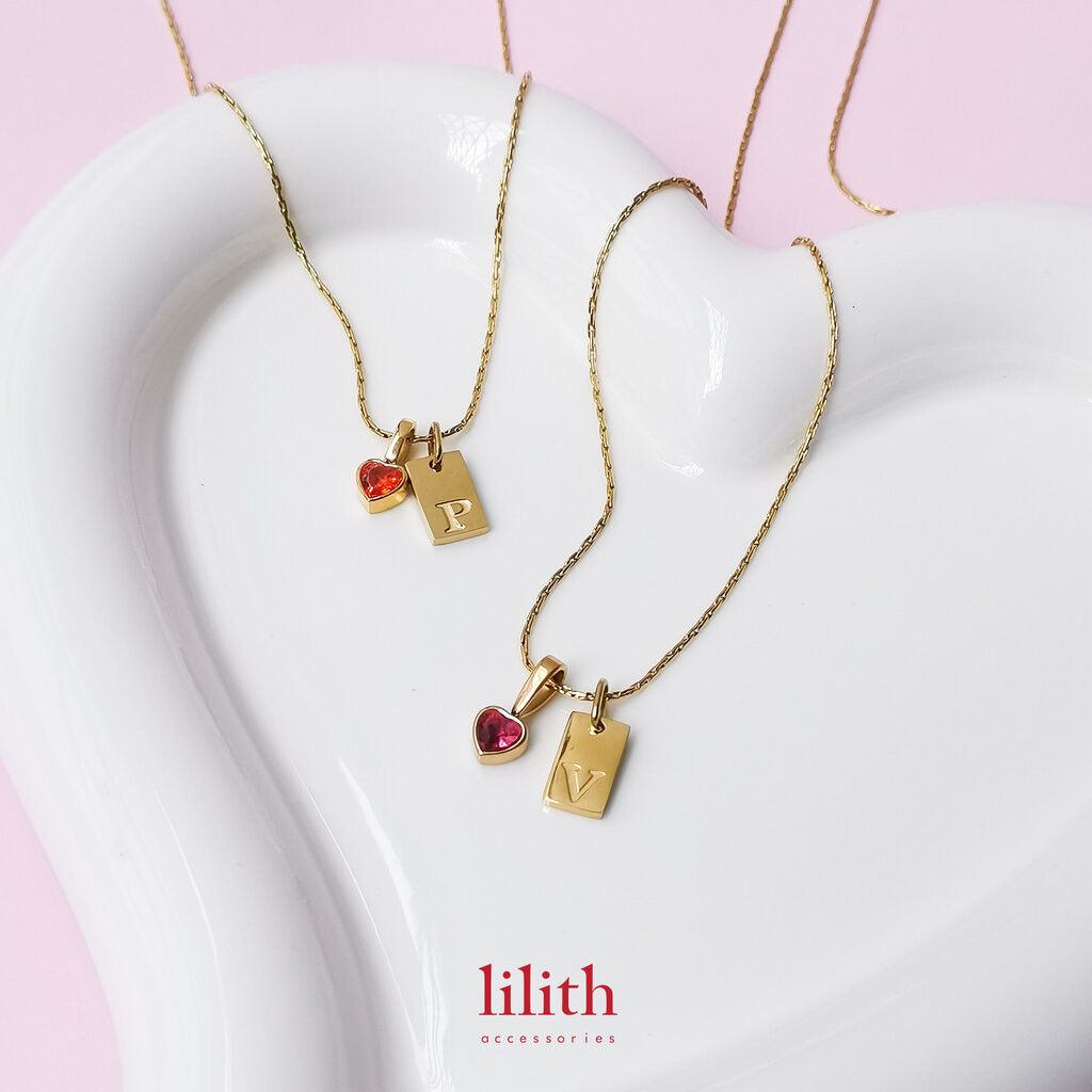 Lilith - Cupid necklace w/ Square letter charm (gold) สร้อยคอ จี้ตัว ...