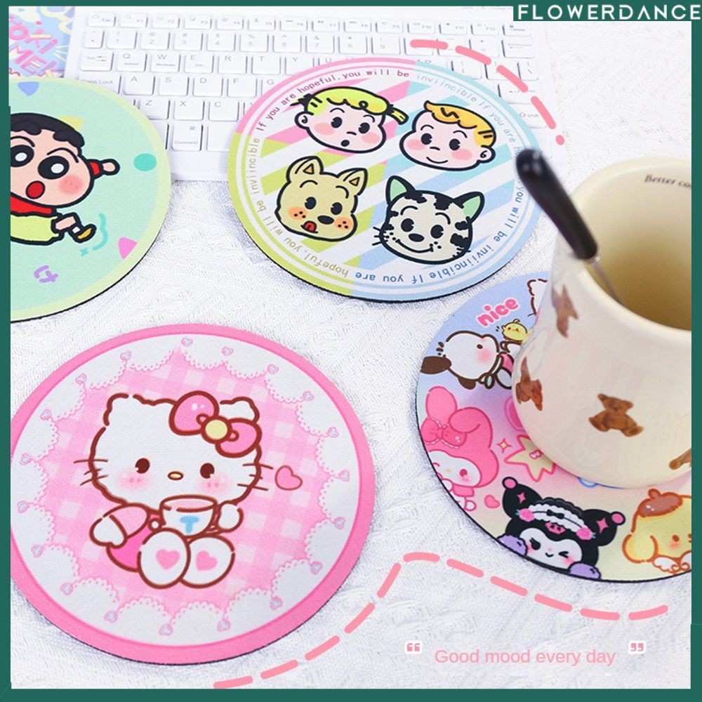 Sanrio Hello Kitty Coaster Kuromi แผ่นรองแก้วกันน้ำร้อนลวกลายการ์ตูน ...