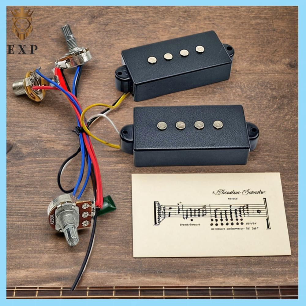 [explosion1.th] 1 ชุด EQ Preamp วงจรเบสกีตาร์ควบคุมโทนสายรัดสายไฟ 4 สายชุดปิ๊กอัพเบสสําหรับ ...