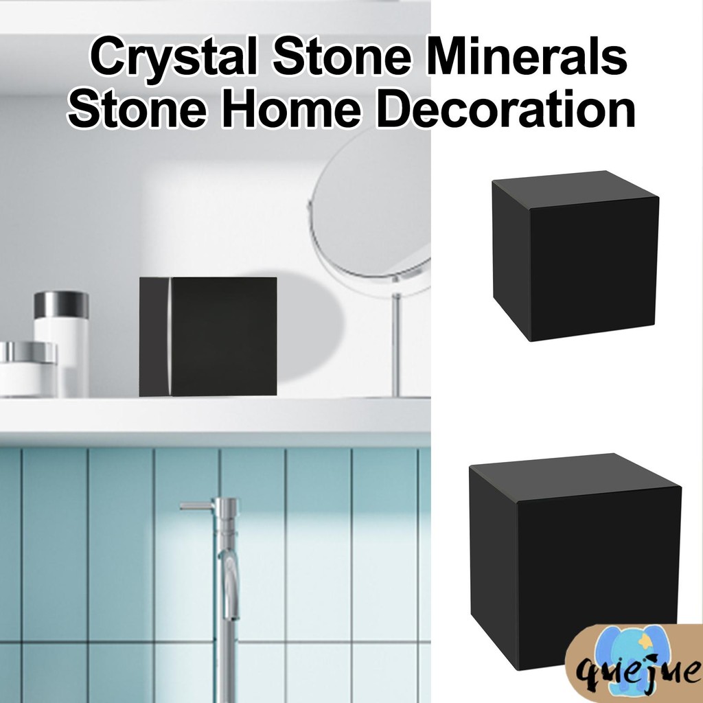 สีดํา Obsidian Cube ธรรมชาติ Obsidian คริสตัลควอตซ์ Handmade สีดํา ...