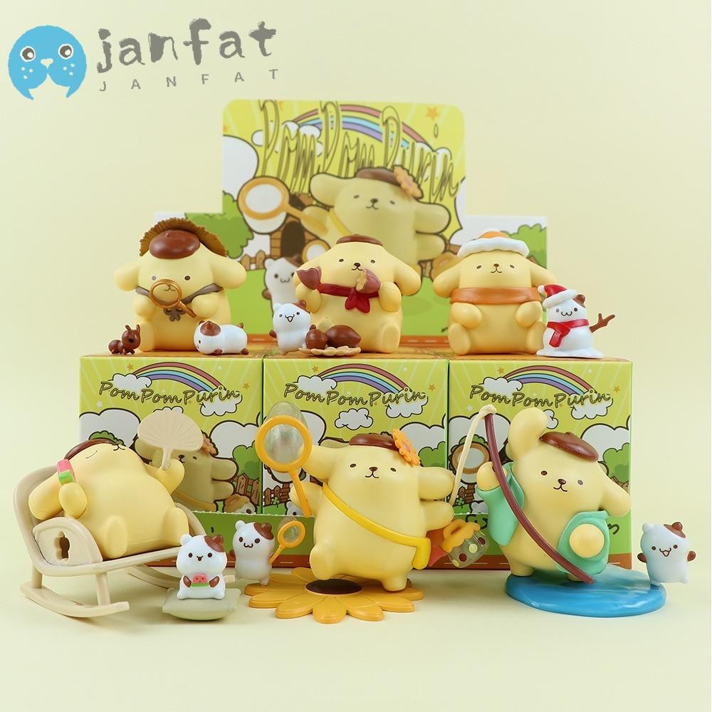 ของเล่นกล่อง JANFAT, Sanrio Pudding Dog Hello Kitty Blind Box, ของแท้ ...
