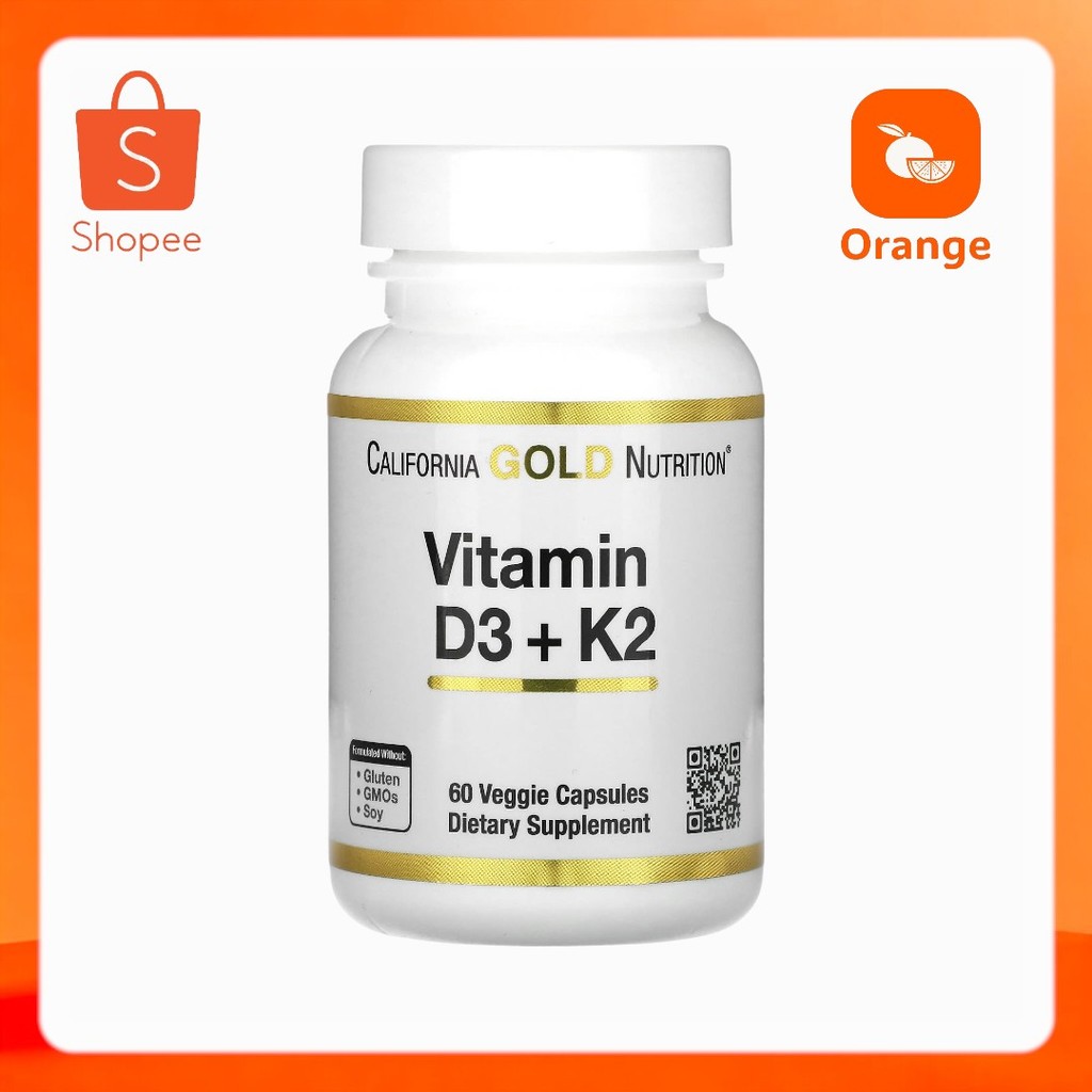 California Gold Nutrition, วิตามิน D3 + K2 บรรจุแคปซูลผัก 60 แคปซูล | Shopee Thailand