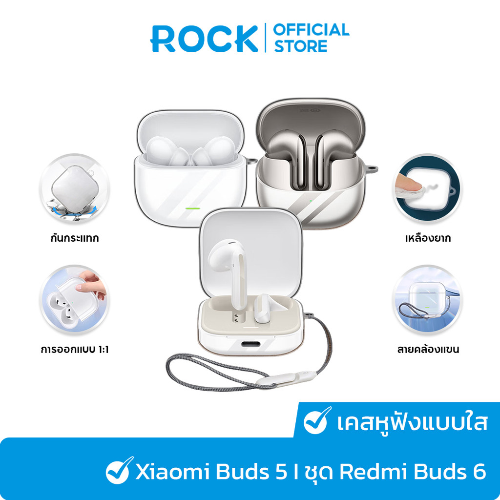 ROCK เคส Redmi Buds 6/pro I 6 Lite I 6 Active I 6 Play I เคสหูฟังแบบใส ...