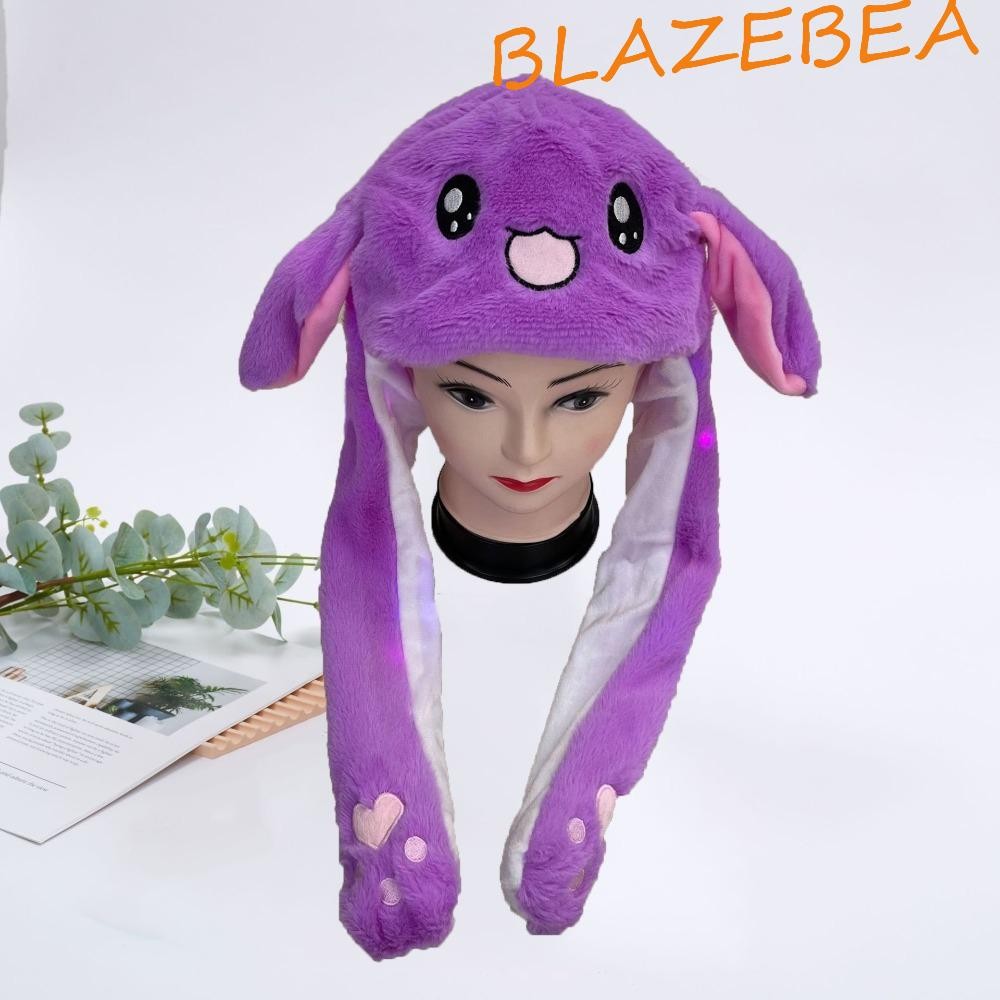 Blazebea Labubu หูย้ายหมวก, Luminous Duck Labubu กระโดดหมวก,ตลก Plush หูสัตว์หมวกของเล่นเด็ก ...