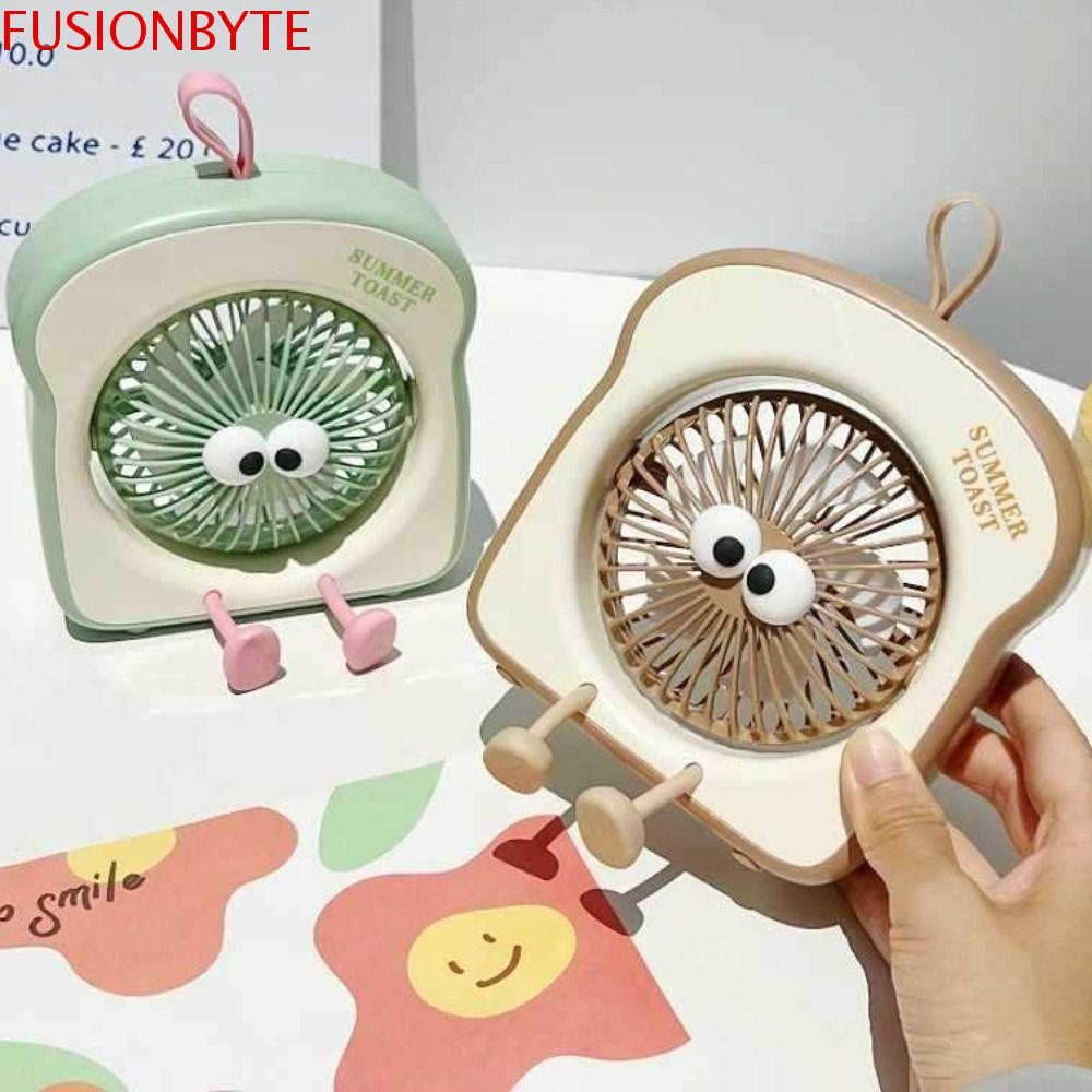 FUSIONBYTE พัดลมมือถือการ์ตูน, พัดลมขนาดเล็ก USB ขนาดเล็กปิดเสียง, พัดลมไฟฟ้าแบบพกพา ABS แบบพกพา ...
