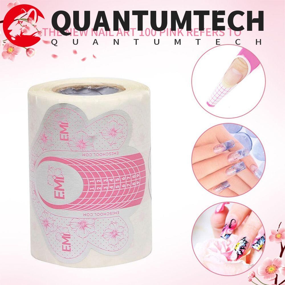 QUANTUMTECH กระดาษเล็บถาดพลาสติกตกแต่งความงาม UV เจลรูปแบบ Extension สติกเกอร์ผีเสื้อ DIY เล็บ ...