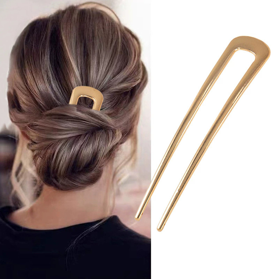 โลหะ u-Shaped Hairpin Hairpin Hairpin Simple Hairpin Headdress แฟชั่น ...