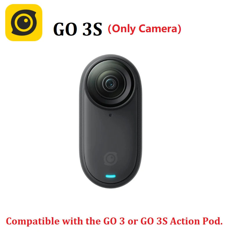 กล้องแอคชั่น Insta360 GO 3S Tiny 4K สีดำและขาว 39g 64G 128G กันน้ำ การปรับความเสถียร FlowState ...