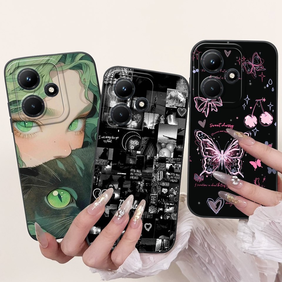 สําหรับ infinix hot 30 4G X6831 ฝาหลังสแควร์กันกระแทกซิลิโคนนุ่มแฟชั่น ...