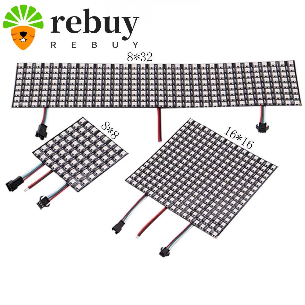 Rebuy พิกเซลแผง LED สีสันแอดเดรส RGB LED WS2812B 8x8 16x16 8x32 WS2812 ...