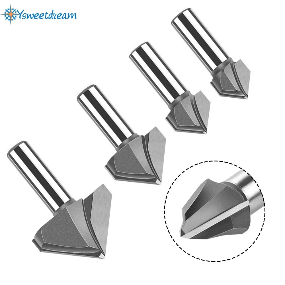 ดอกแกะสลักรูปตัว V CNC End Mill Router สําหรับเครื่องตัดมิลลิ่งงานไม้ ...