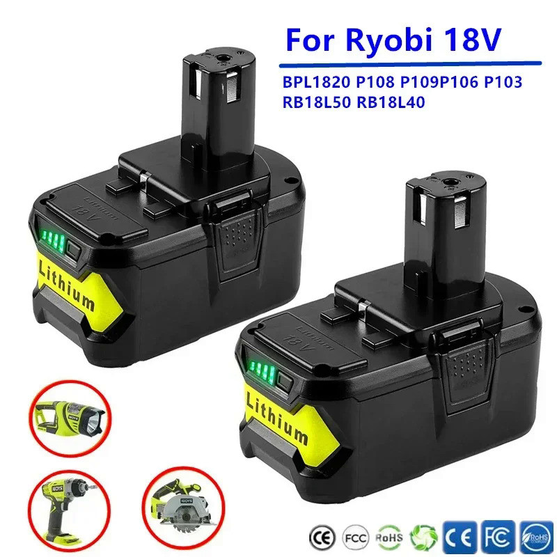 แบตเตอรี่ Ryobi แบตเตอรี่แบบชาร์จไฟได้ Ryobi RB18L40แบบร้อนลิเธียมไอออน ...