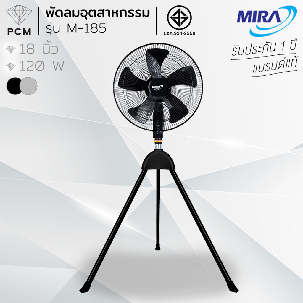 MIRA (PCM) พัดลมอุตสาหกรรม 3 ขา ขนาด 18 นิ้ว รุ่น M-185 | Shopee Thailand