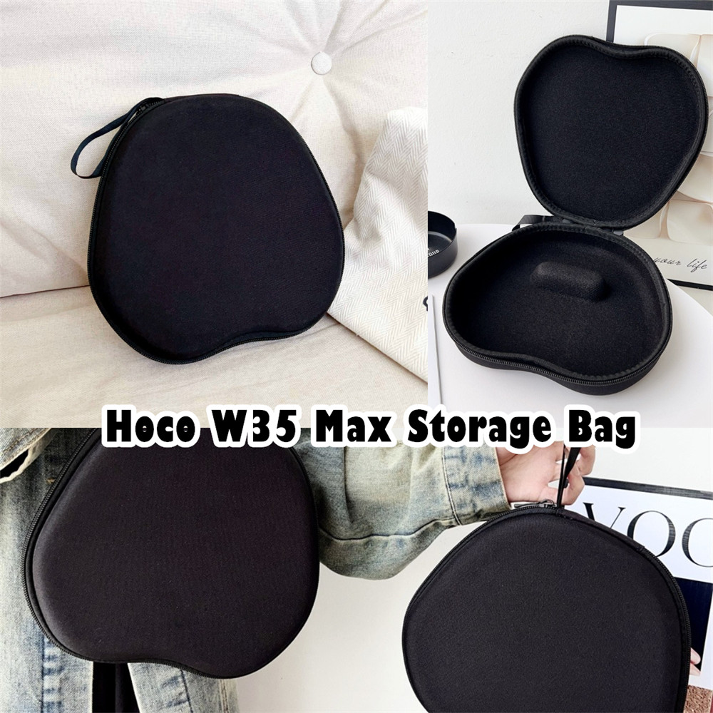 ส่วนลดสําหรับ Hoco W35 Max หูฟัง Hard Case Simplicity Pure Black ชุดหู ...