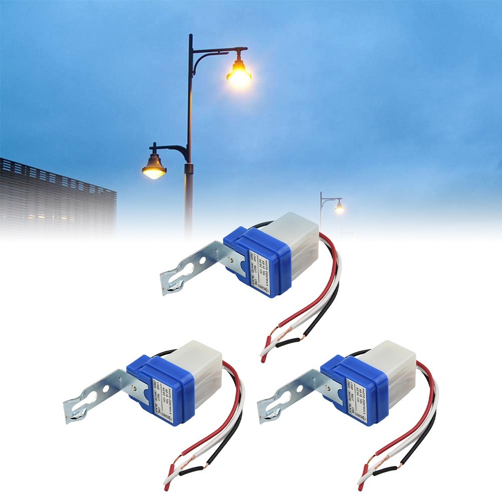 สวโฮม! 3 ชิ้น AC DC 12V 10A Auto On Off Photocell สวิตช์ไฟสวิทช์ภาพ ...