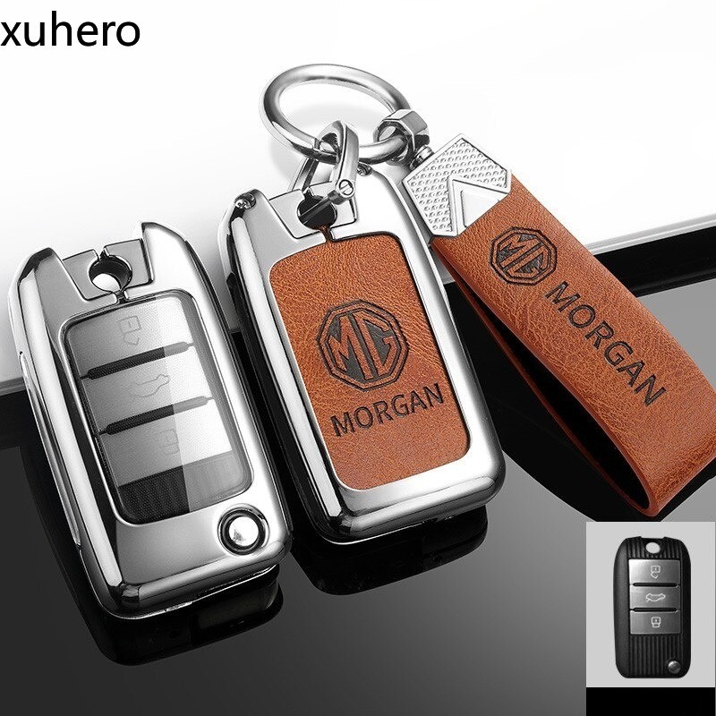 สังกะสีอัลลอยด์หนังกุญแจรถกรณีสมาร์ทระยะไกล Fob ผู้ถือ Protector สําหรับ MG MG5 MG6 MG7 MG3 ZS ...