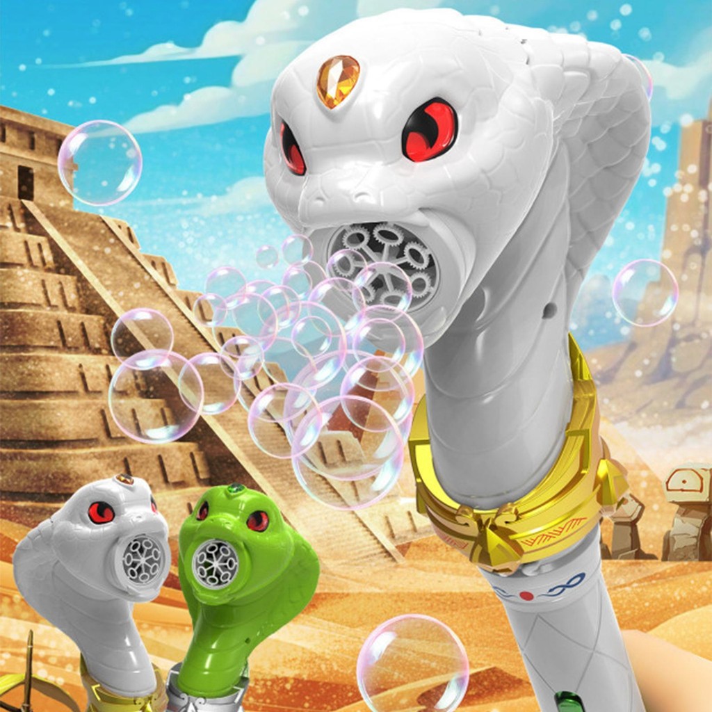 ไม้กายสิทธิ์ฟองอัตโนมัติงูที่สมจริงไม้กายสิทธิ์ฟองไฟฟ้าพร้อมไฟ LED ...