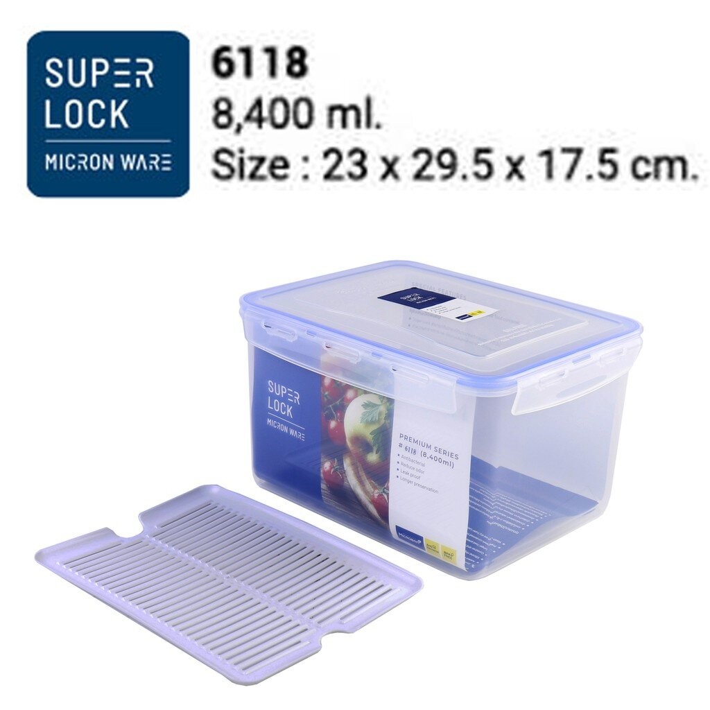 Super Lock กล่องใส่อาหาร รุ่น 6118 ความจุ 8400ml. ตรา Micronware | Shopee Thailand