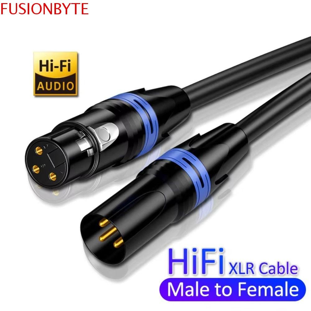 FUSIONBYTE เครื่องขยายเสียงสายต่อ, OFC ชายกับหญิง XLR สายสัญญาณเสียง,ลําโพงไมโครโฟนกีตาร์ 3 ขาทน ...