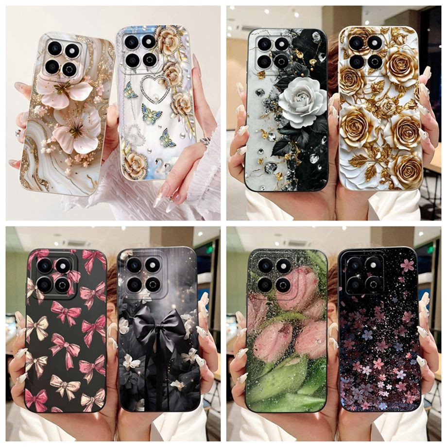 สําหรับ Honor X7c กรณี 6.77 เคสโทรศัพท์ผีเสื้อดอกไม้รูปแบบ Len ...