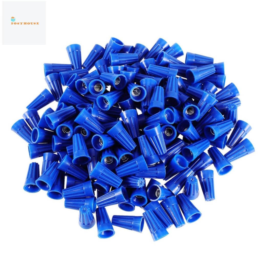 [โพสต์เฮาส์] 1000 ชิ้น Blue Wire Caps ขั้วต่อสายไฟสกรูถั่ว Terminal ...