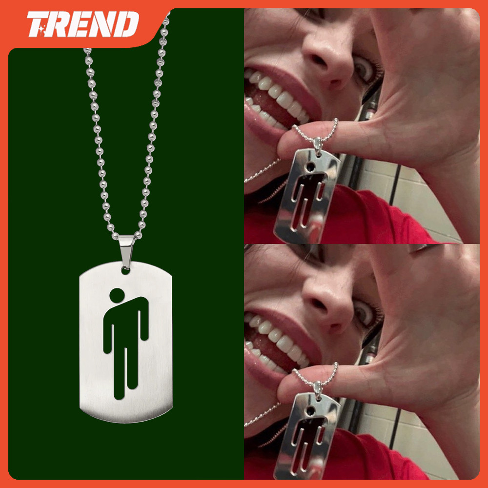 Billie Eilish Blohsh Die Cut Dogtag สร้อยคอจี้ผู้ชายและผู้หญิง Hip Hop ...