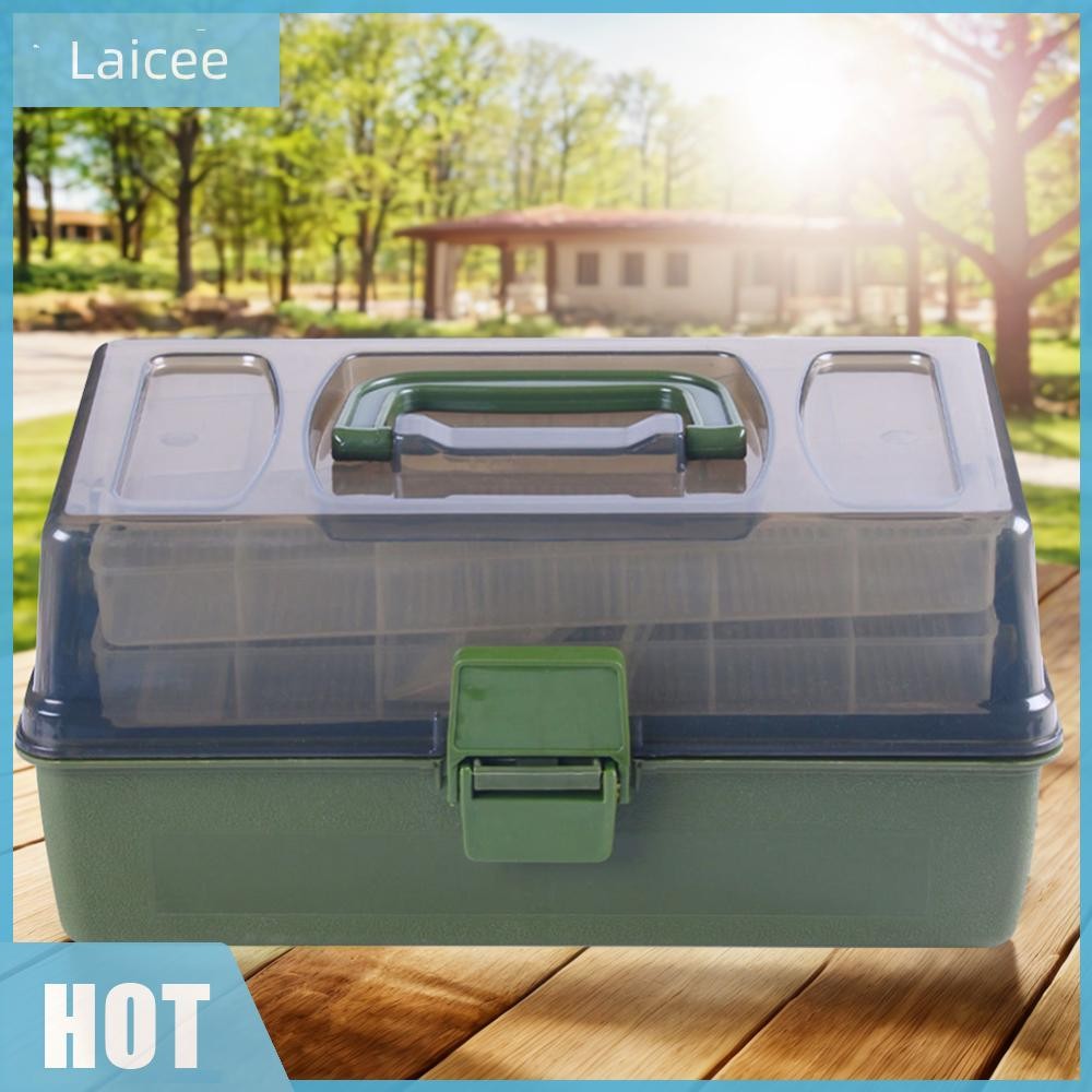 [Laicee.th] 3 ชั้นกล่องอุปกรณ์ตกปลากล่องเก็บอุปกรณ์ตกปลาแบบพกพา | Shopee Thailand