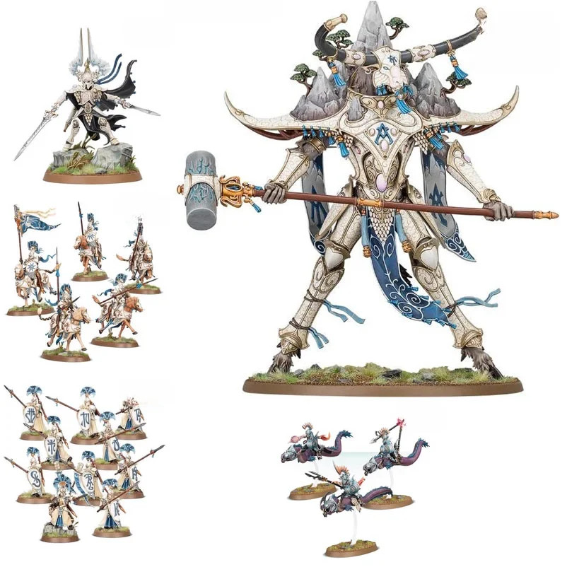 Aos Lumineth Realm-lords Miniatures โมเดลเรซิ่น Table War เกม Chessman ...