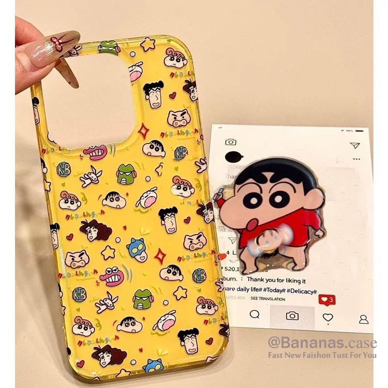 การ์ตูน Superman Crayon Shin chan + Stand เคสโทรศัพท์สําหรับ iPhone 16 ...