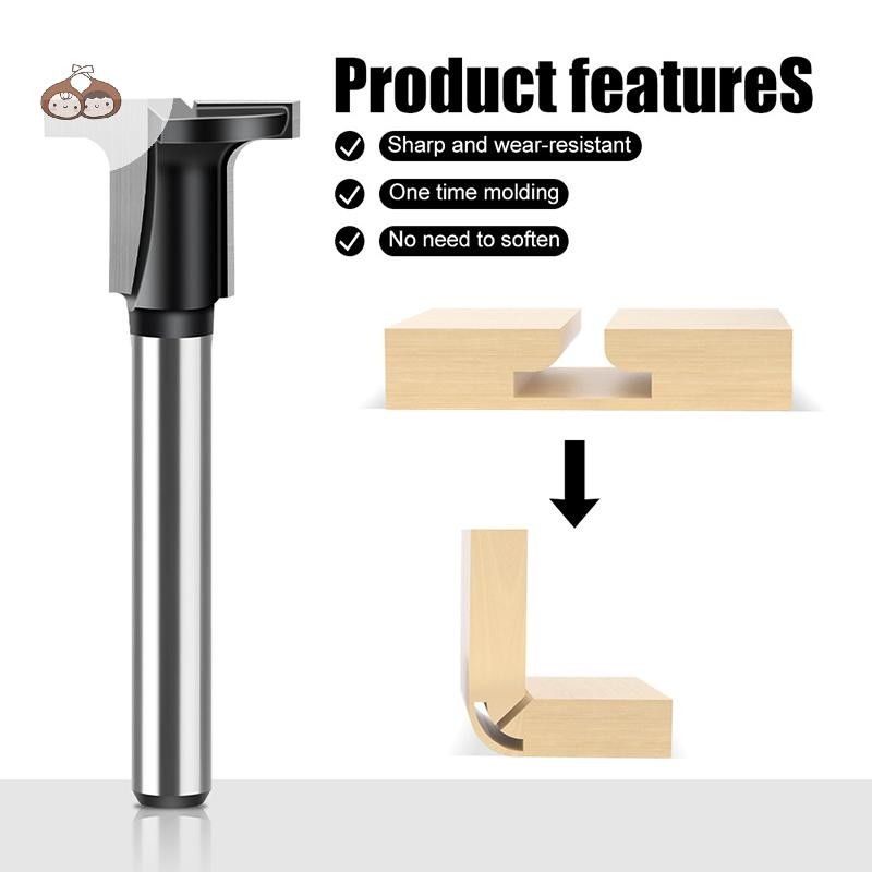 BEF 1 PC 6 มม.1/4 "Shank คาร์บอนคริสตัลแผ่น Arc ดัด Router Bit T-ครึ่ง ...