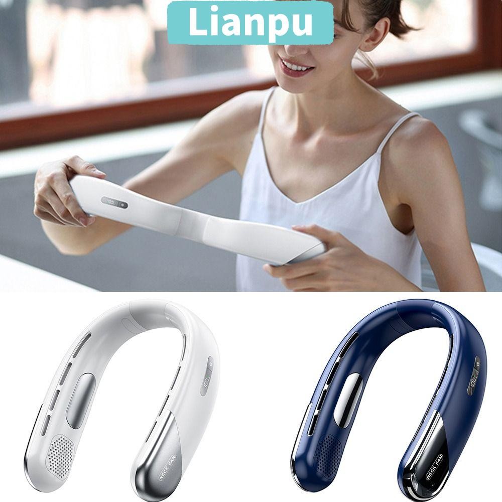 พัดลมไร้ใบพัดคอ LIANPU 360° พัดลมแขวนคอแบบชาร์จลมเย็นรอบทิศทาง, ฤดูร้อน ...