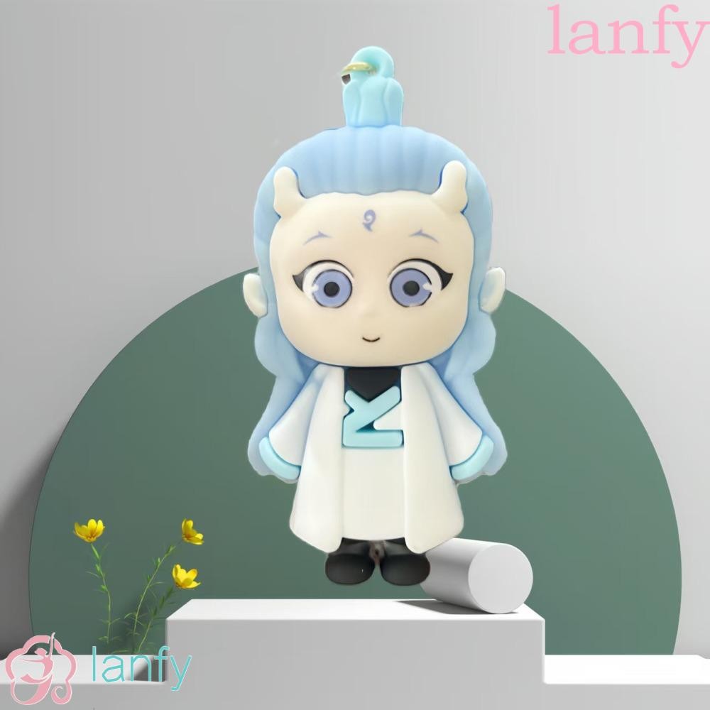 LANFY Ne Zha พวงกุญแจตุ๊กตา, จี้ซิลิโคน 3D Nezha ตุ๊กตา, ใหม่ Aobing ...