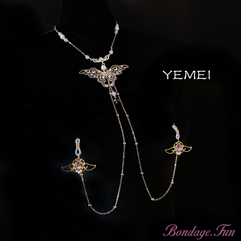Retro Palace Butterfly Body CHAIN ชุดไข่มุกเพชรสร้อยคอคลิปหน้าอกเซ็กซี่ ...