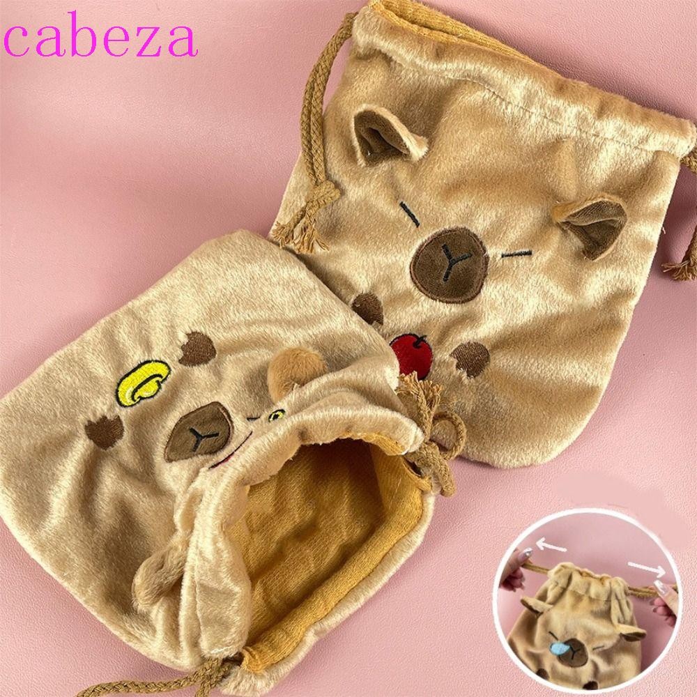 Cabeza Capybara Drawstring Bag, สัตว์ขนาดใหญ่ความจุ Capybara Plush กระเป๋า, Kawaii เครื่องเขียน ...