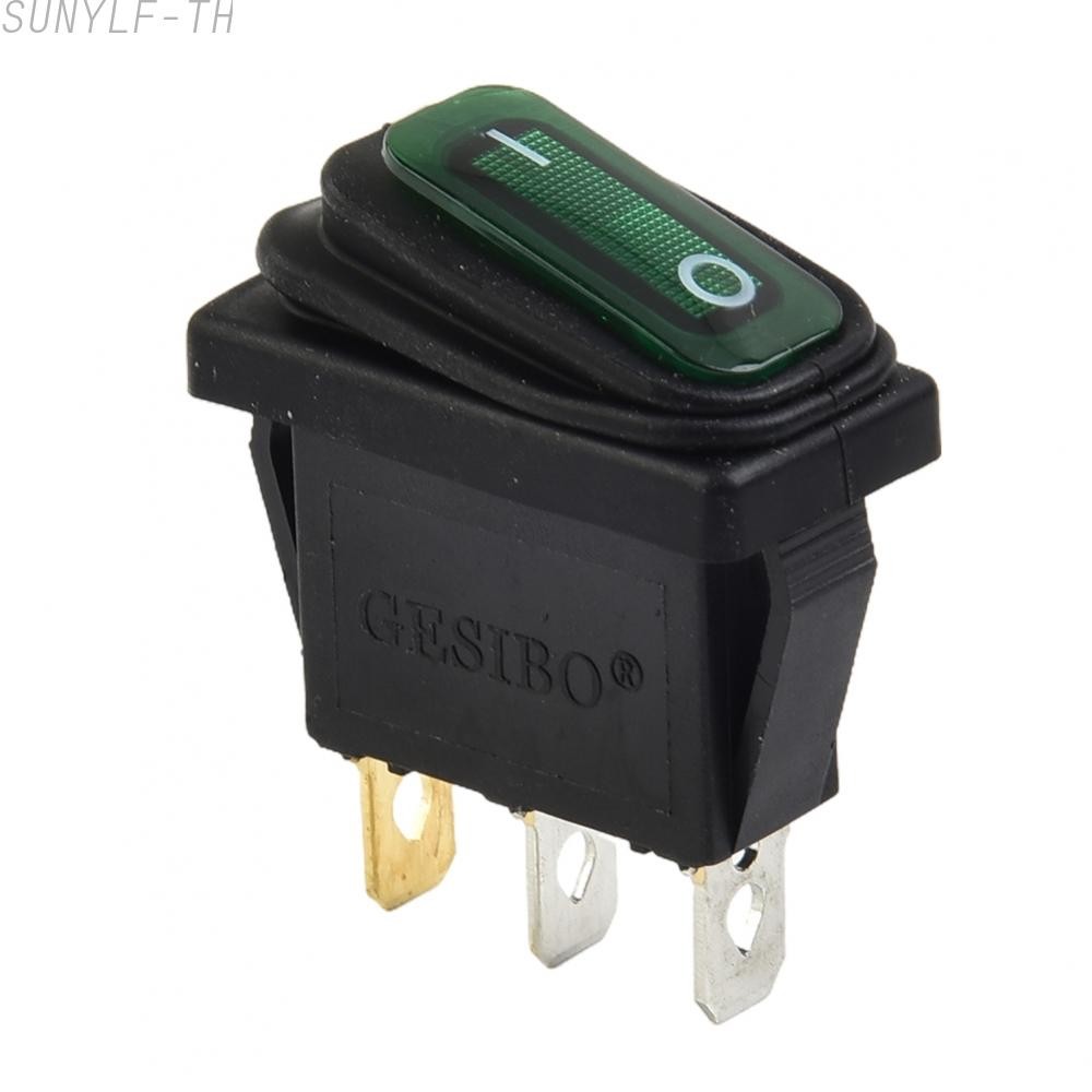 Rocker Switch 3Pin 500V AC Green High Current Push Button With LED ...