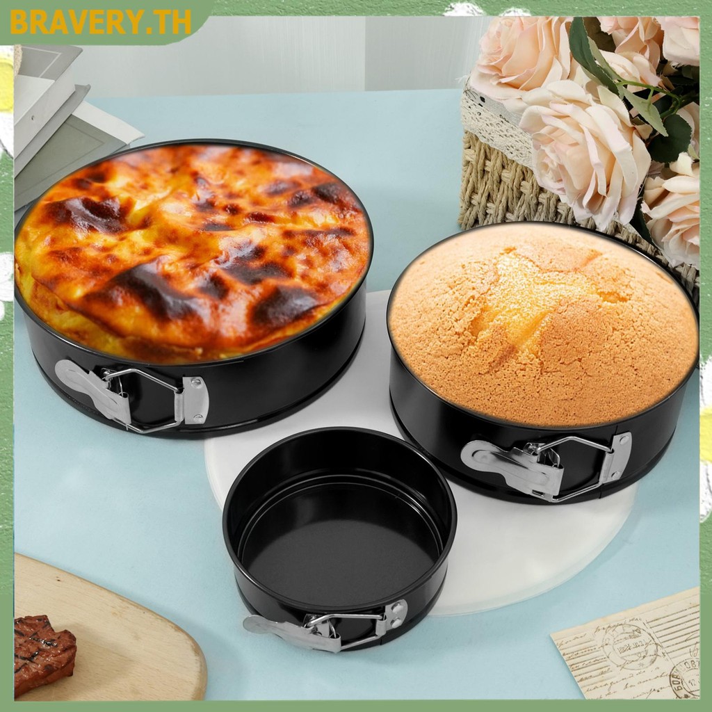 3 ชิ้นรอบเค้กกระทะ Nonstick Springform Pan 4 7 9 นิ้วที่ถอดออกได้ชีส ...