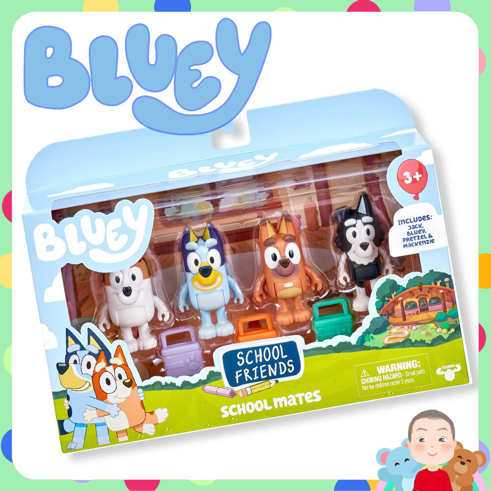 พร้อมส่ง 🚚 ฟิกเกอร์บลูอี้ 🐾 Bluey Figures Set 📚🎒 | Shopee Thailand