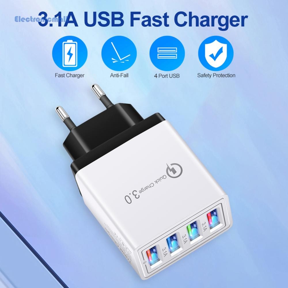 ใหม่ 5V 3A USB Charger Fast Charging QC EU Fast Charger 4 พอร์ตชาร์จ ...