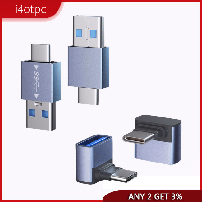 I4otpc Usb-C ชาย Usb-A ชาย Otg อะแดปเตอร์ C ชายหญิง 3D ข้อศอก Converter สําหรับการชาร์จการส่ง ...
