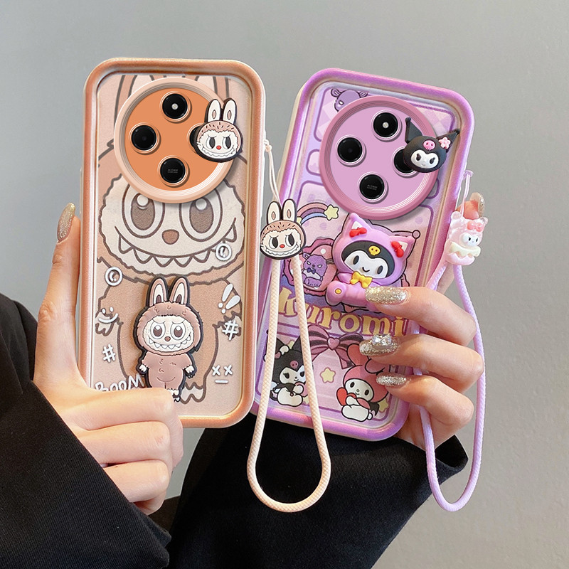สาวการ์ตูน Melody Kuromi Labubu 3D ตุ๊กตานุ่มสําหรับ Redmi 14c 13c 10c 9c 9a 13 10 4G 2022 เชือก ...