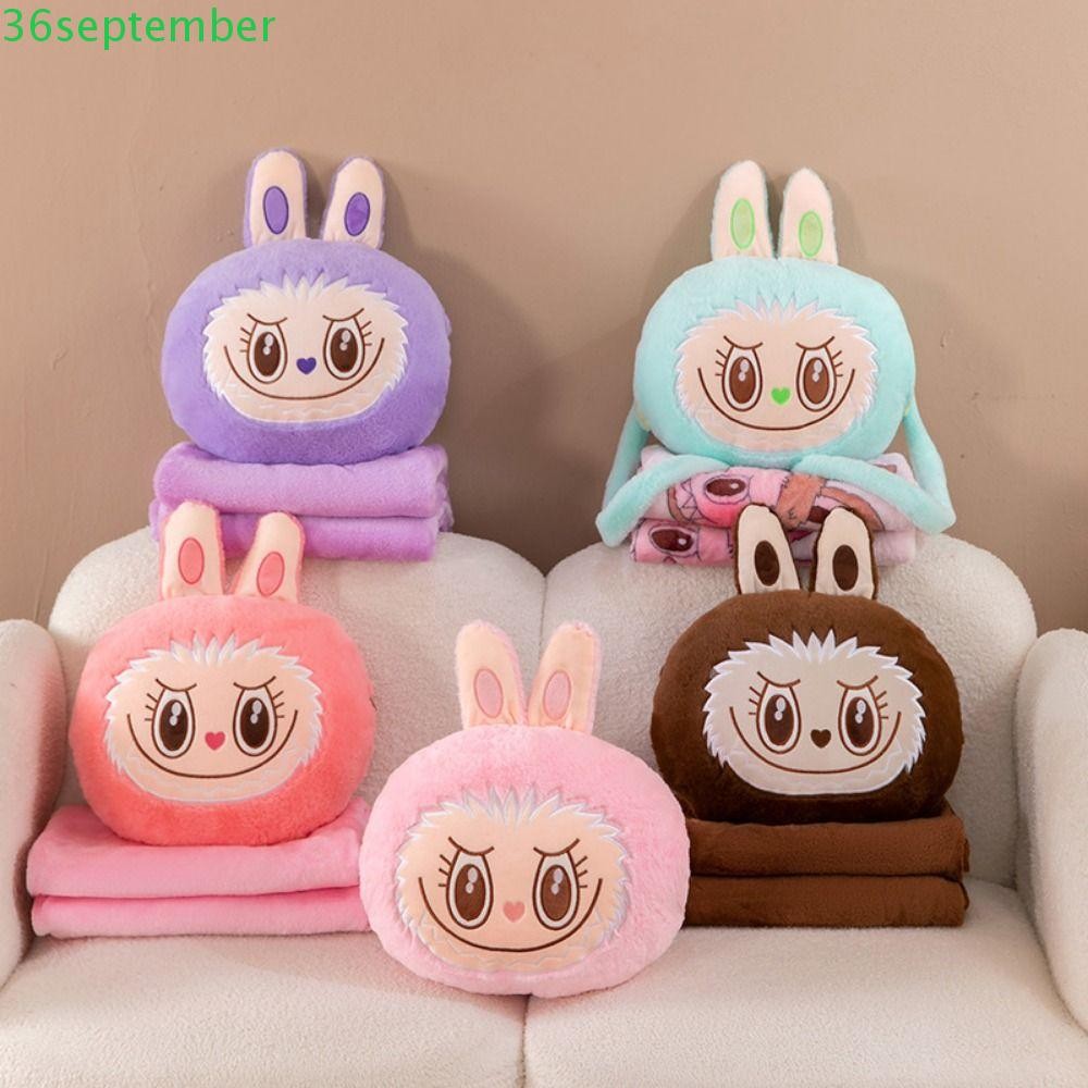 Siptember Labubu หมอนมือ,พร้อมผ้าห่ม Warming Nap หมอน Labubu หมอนผ้าห่ม ...