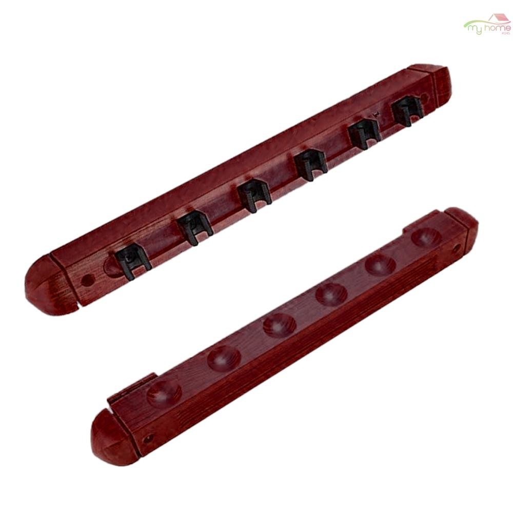 6-Cue Wall Mount ไม้ Cue Rack บิลเลียด Wall Rack ไม้เนื้อแข็ง Cue ...