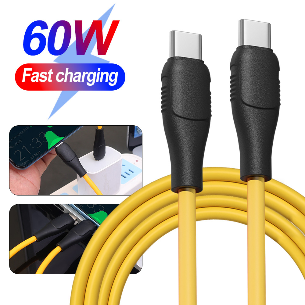 60w Fast Charging Double Head Type-C Dats Cable - สายชาร์จถ่ายโอนข้อมูล ...