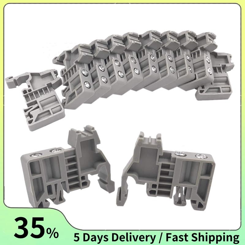 E/uk Din Rail Terminal Blocks End Stopper Bracket สีเทา,ขั้วต่อบล็อกขั้วต่อ (แพ็ค 100 ชิ้น ...